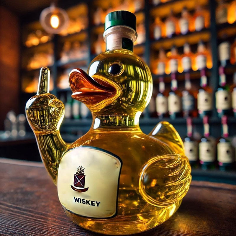 10 Oz Middle Finger Duck Bottle - Funny Whiskey Duck Decanter. Great P ...